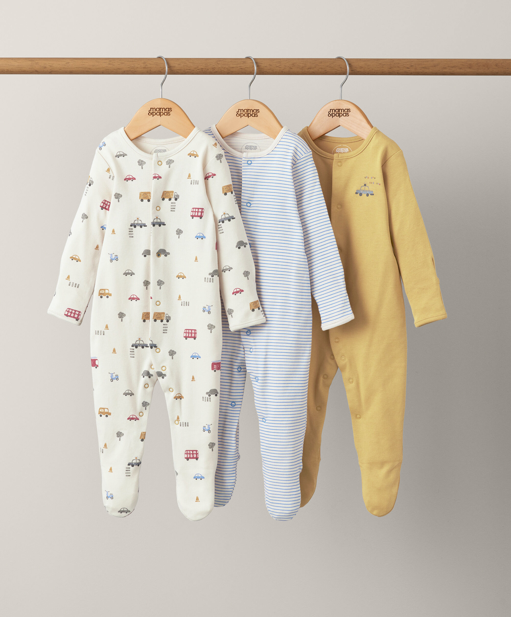 Buy 3 pack Brum Brum Sleepsuits - Baby Boy Clothing Sets | Mamas ...